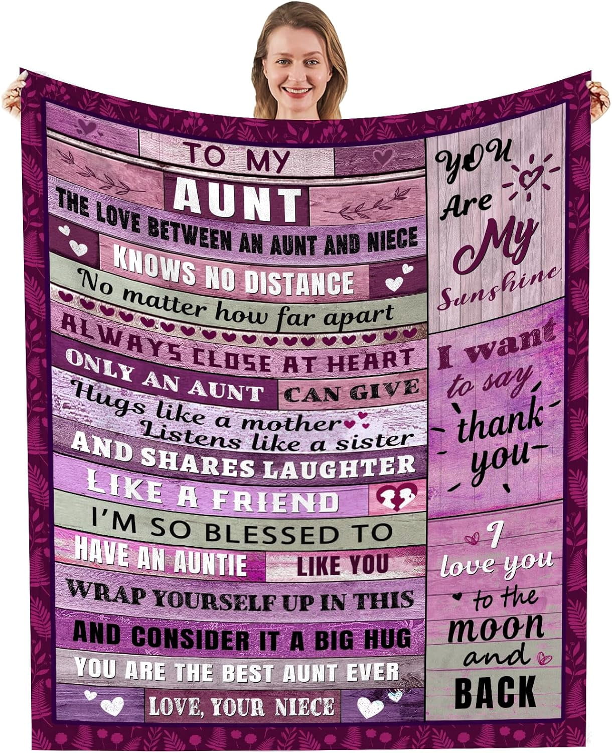 Yibo Aunt Gifts from Niece Blanket Flannel Soft and Comfortable Anti ...