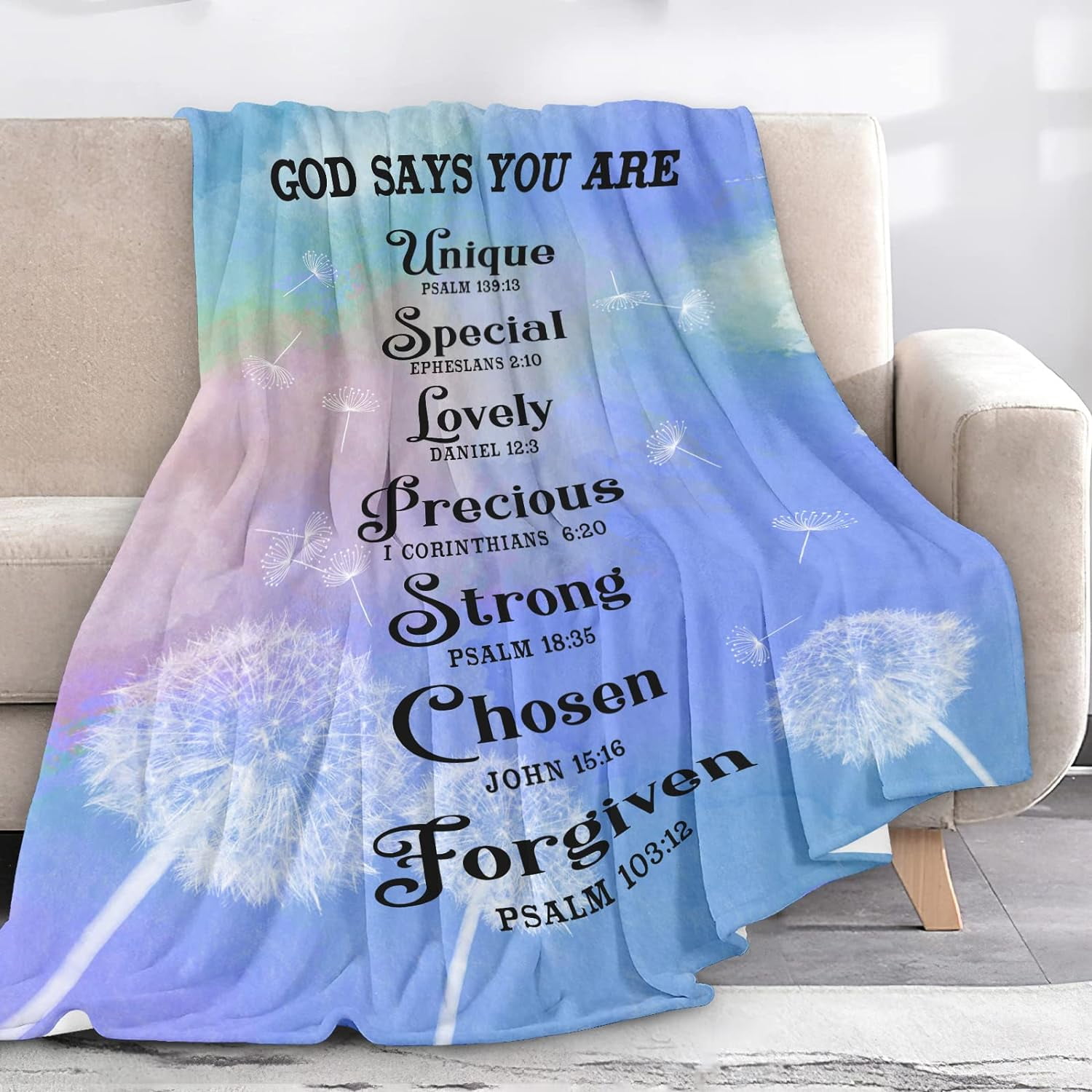 Yibo Bible Verse Blanket with Inspirational Blanket Flannel Soft and ...