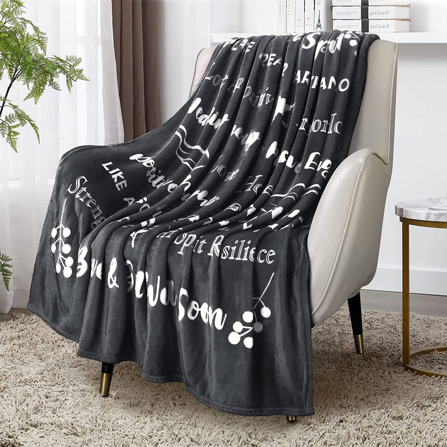 Yibo Breast Cancer Gifts for Women Healing Thoughts Blanket Super Soft ...