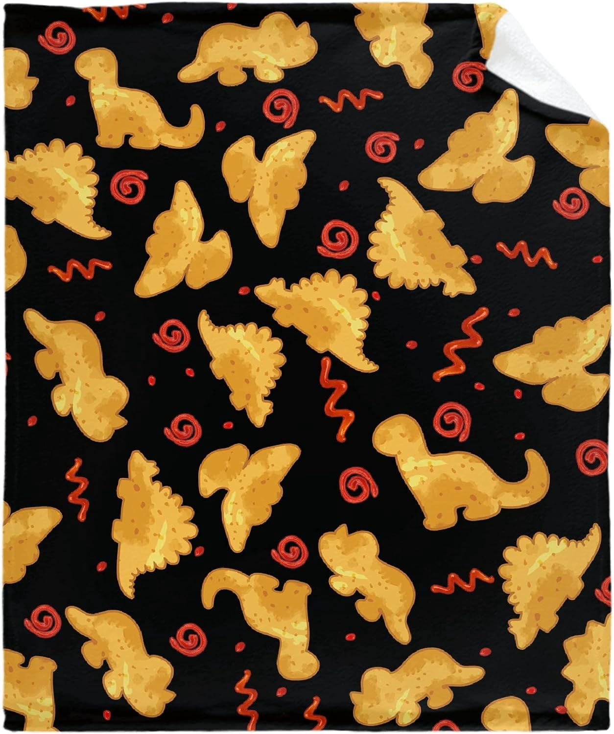 Yibo Chicken Nuggets Blanket Flannel Soft and Comfortable Anti-static ...