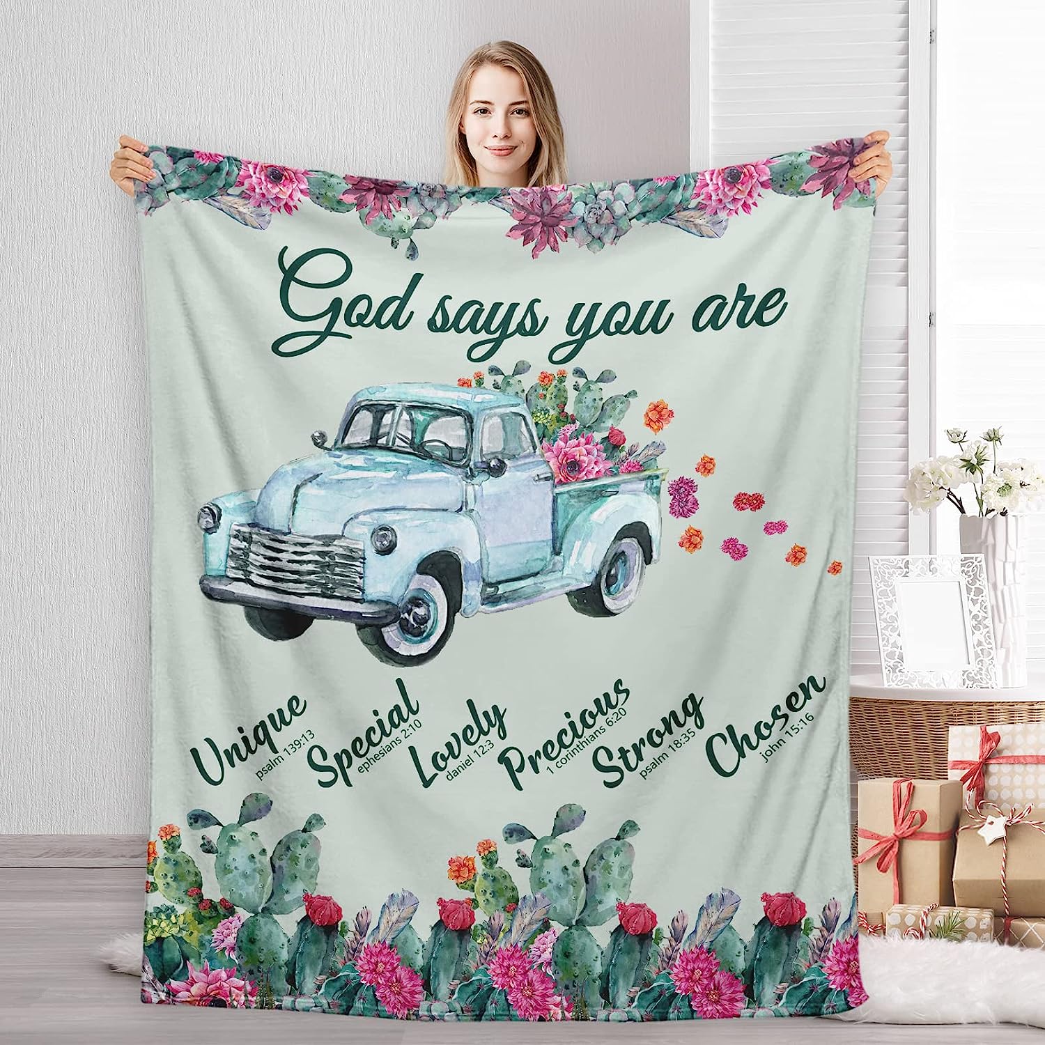 Yibo Christian Gifts for Women & Men Religious Blanket with Spiritual ...