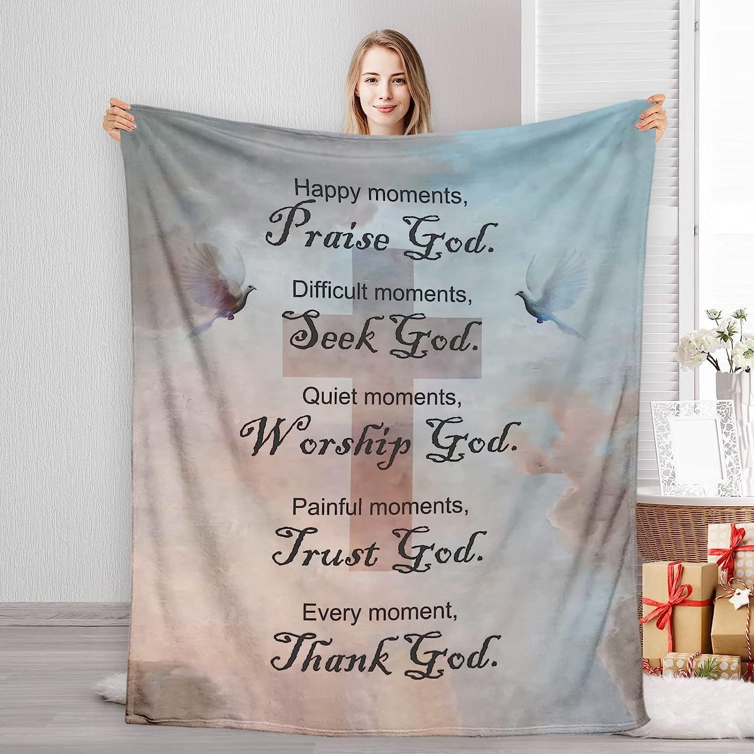 Yibo Christian Gifts for Women & Men Religious Blanket with Spiritual ...