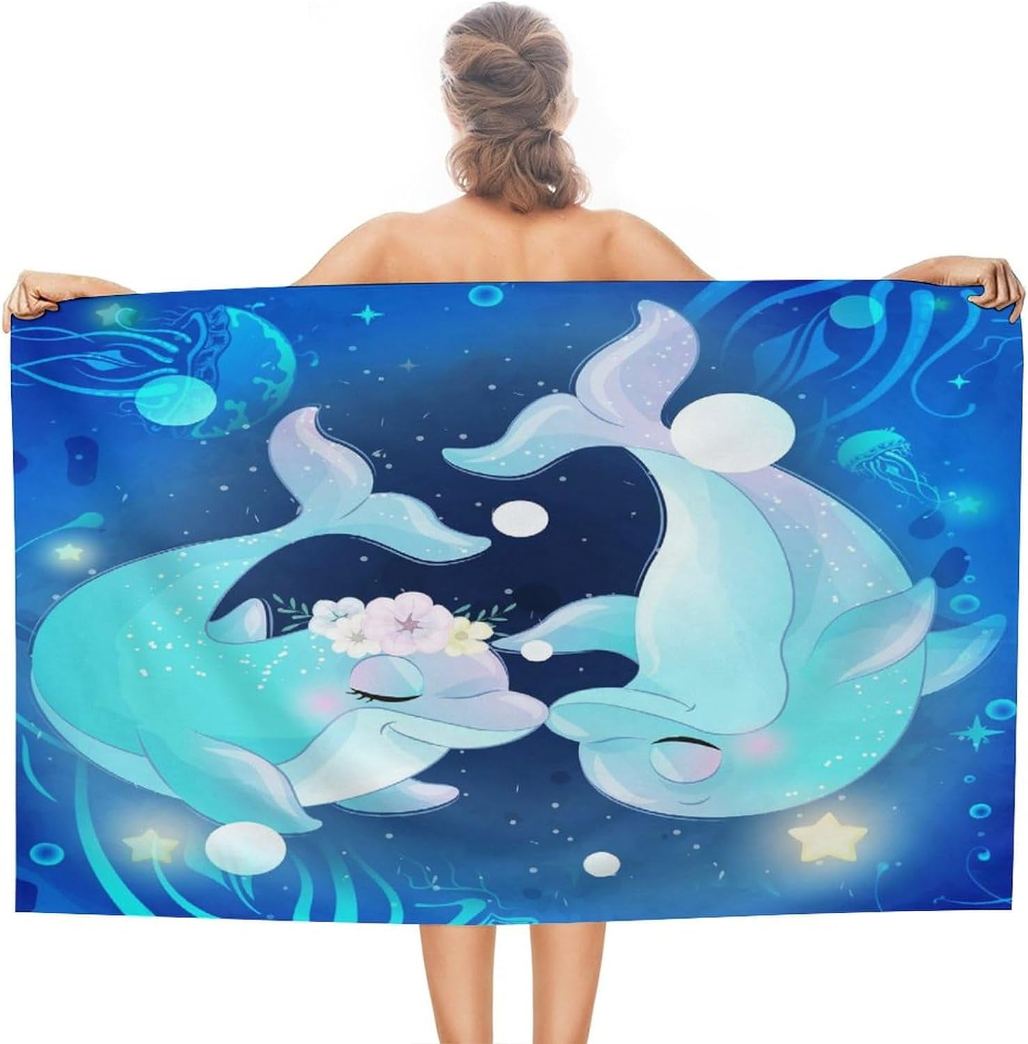 Yibo Cute Dolphin Beach Towels Colorful Dolphin Sauna Beach Gym ...