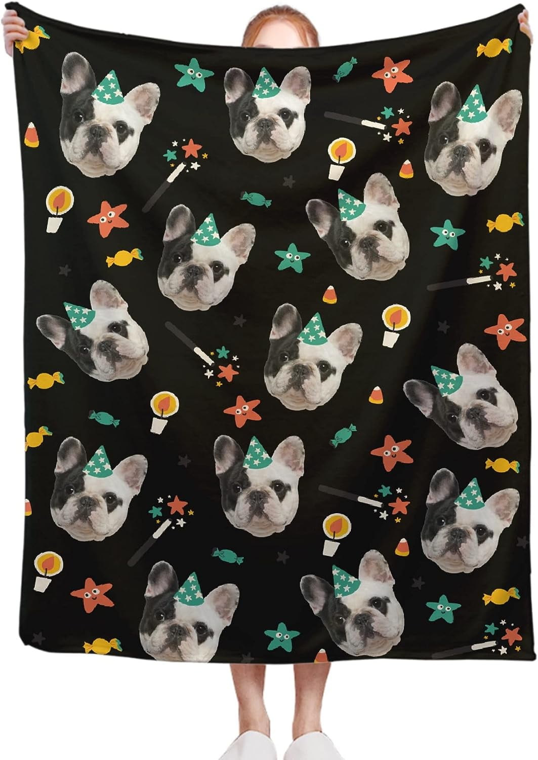 Yibo Cute French Bulldog Blanket, Animal Dog Print for Puppy Dog Crib ...
