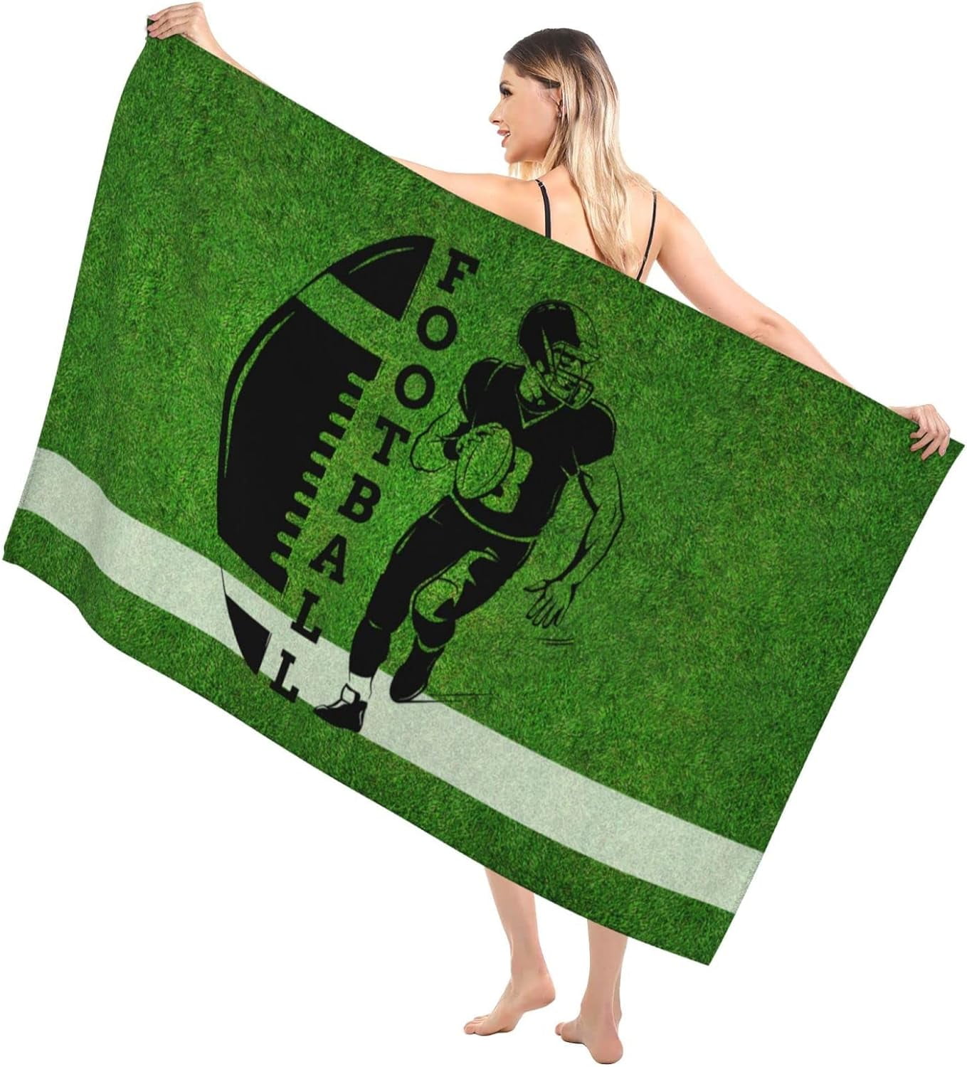 Yibo Football Towel Funny American Football Beach Towels Green Rugby ...