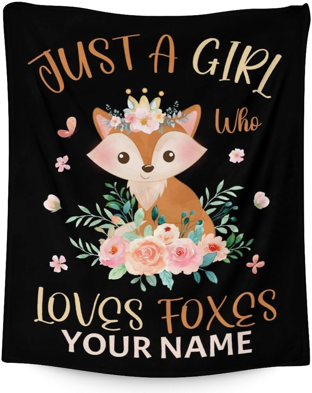 Yibo Fox Blankets with Name Soft Warm Blanket for Girls 30"x40" Small ...