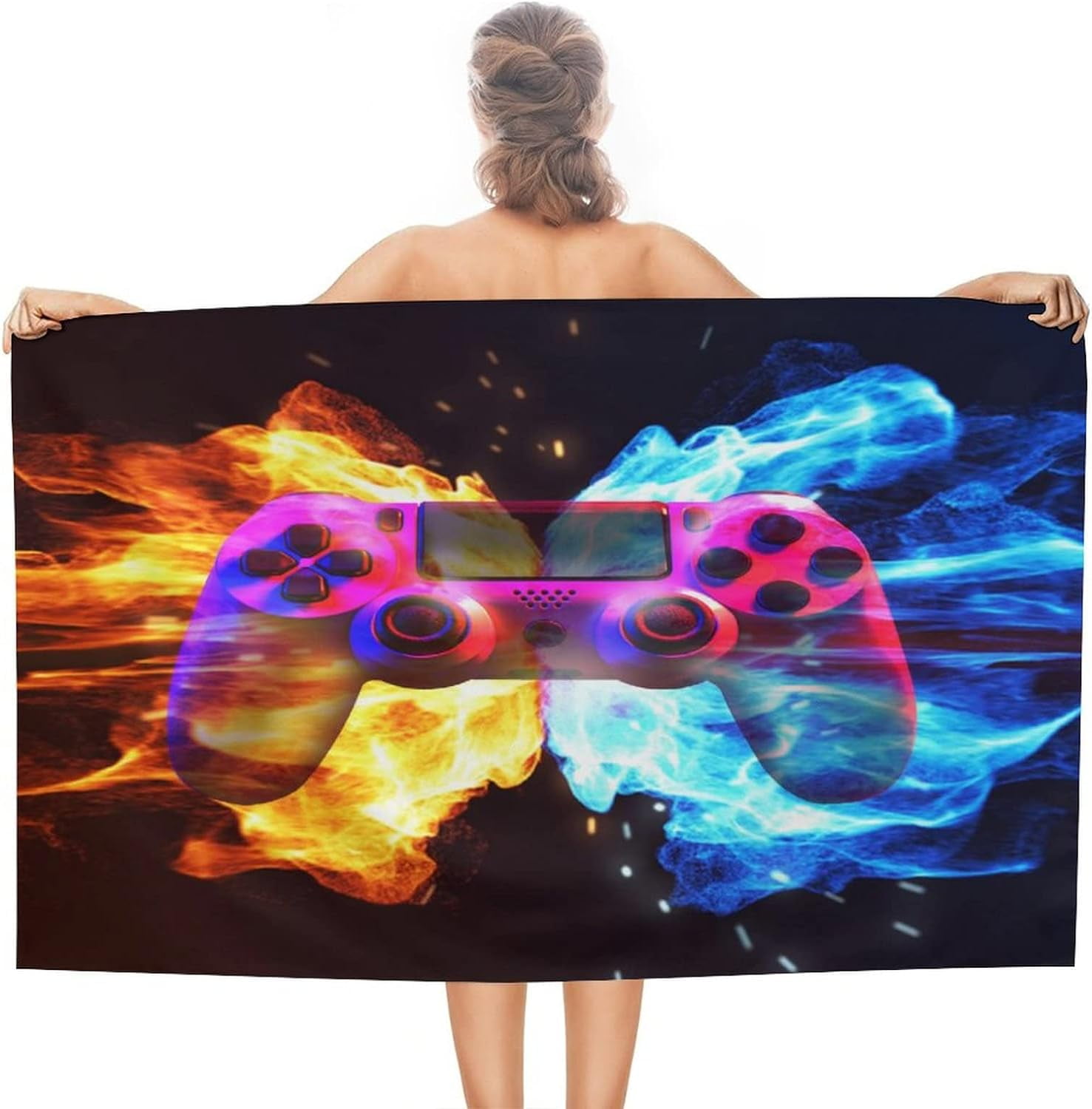 Yibo Gamer Games Gamepad Beach Towel,Gamer Room Decor Game Controller ...