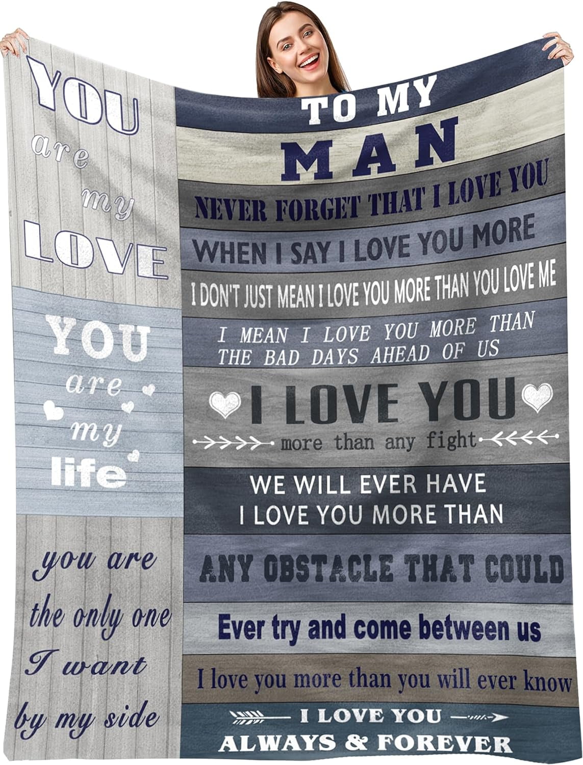 Yibo Gifts for Men to My Man Gifts Blanket Unique Birthday Gifts for ...