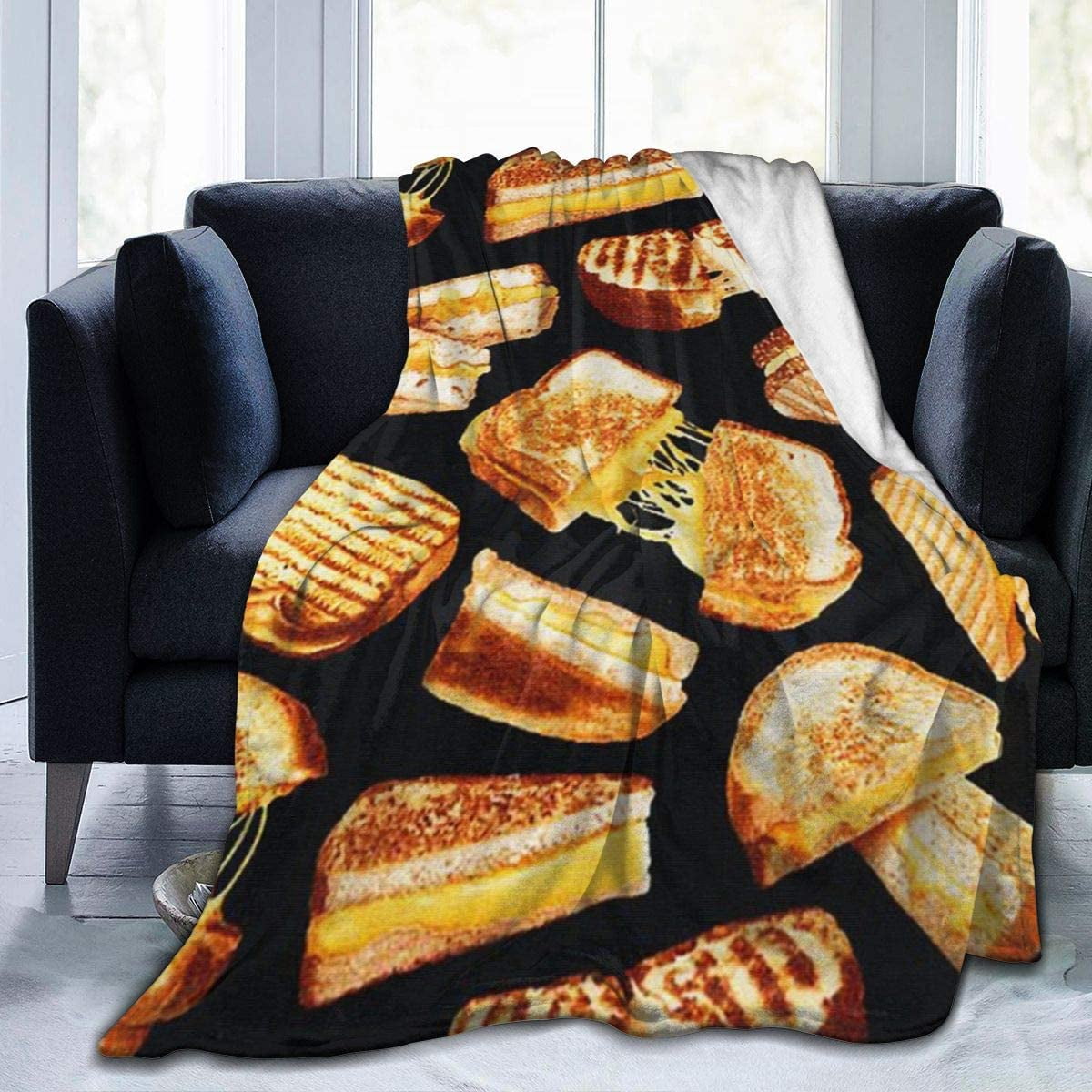 Yibo Grilled Cheese Sandwiches Blanket Flannel Soft and Comfortable ...
