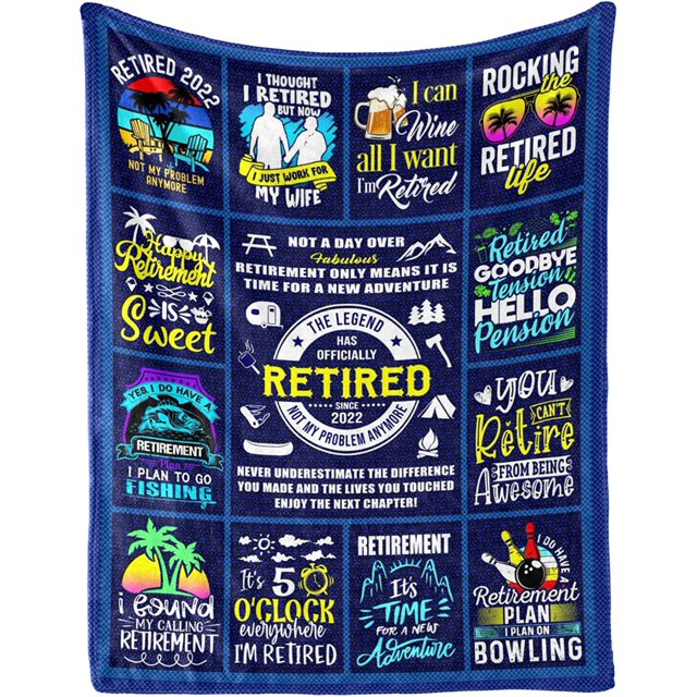 Yibo Happy Retirement Gifts Blanket for Men 2023 Retirement ...