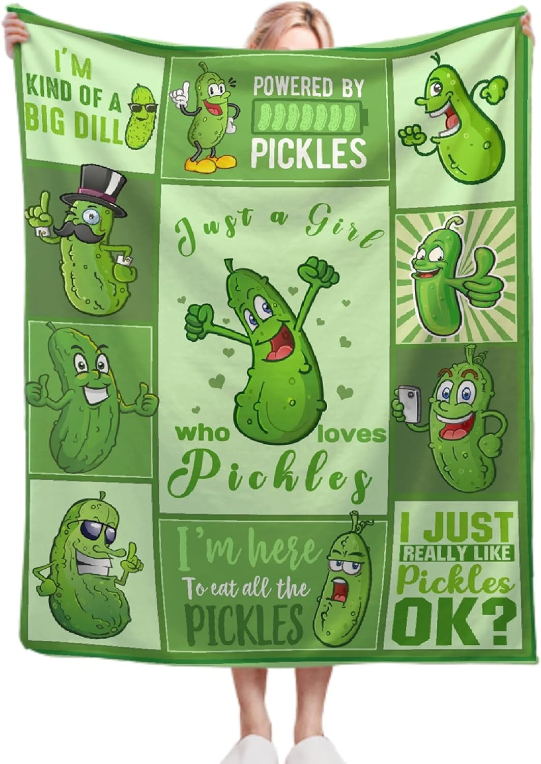 Yibo Just a Girl who Loves Pickles Blanket Flannel Soft and Comfortable ...