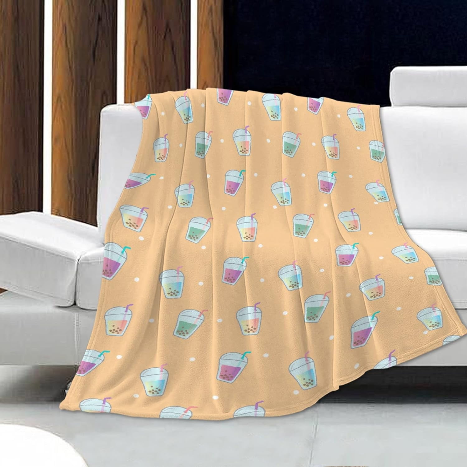 Yibo Milk Tea Brown Blanket Flannel Soft and Comfortable Anti-static ...