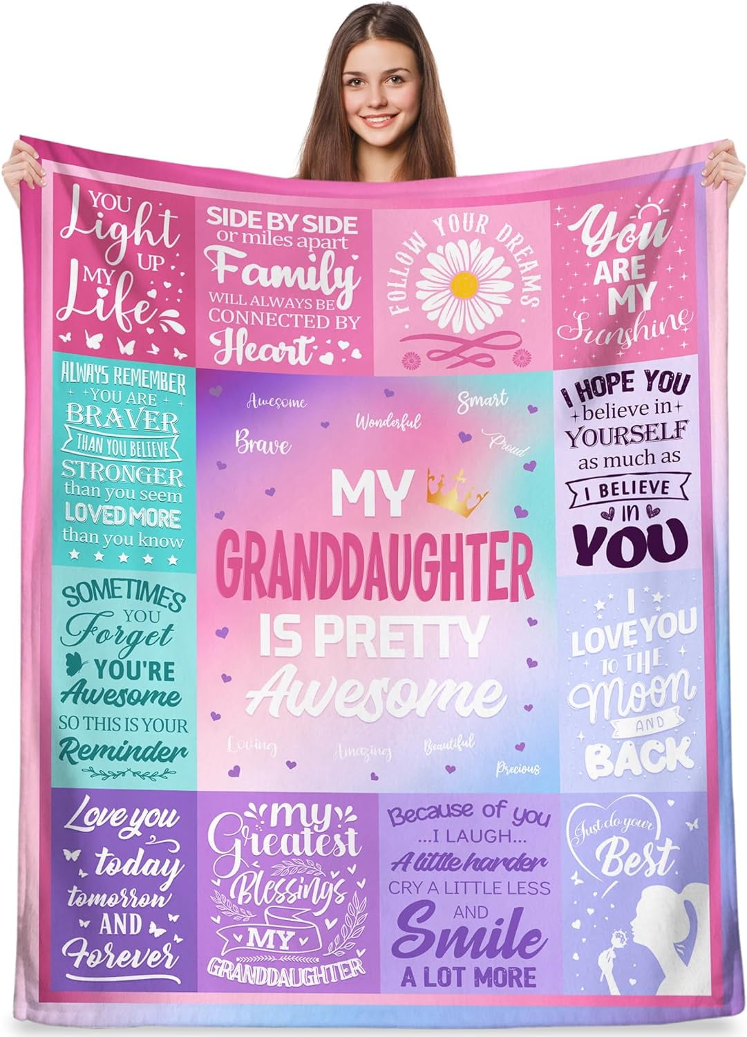 Yibo Best Daughter Ever Gifts Blanket Gifts Blanket Flannel Soft and ...