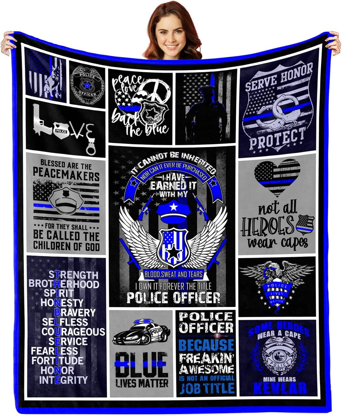 Yibo Police Officer Gifts Blanket Gifts for Policeman Birthday Gifts ...