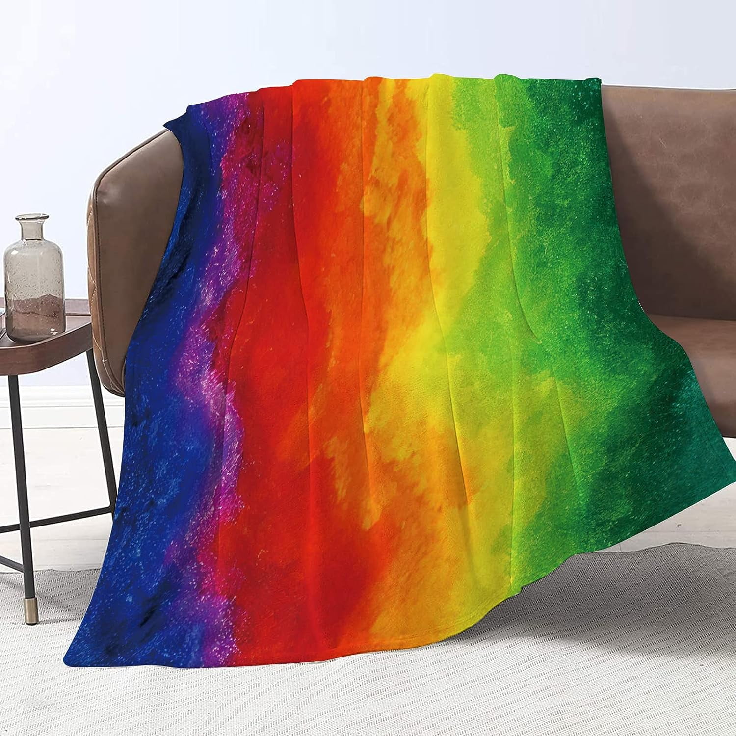 Yibo Rainbow Colorful Blanket Rainbow Blanket Soft Blankets Suit All Season Gift Blanket for ...