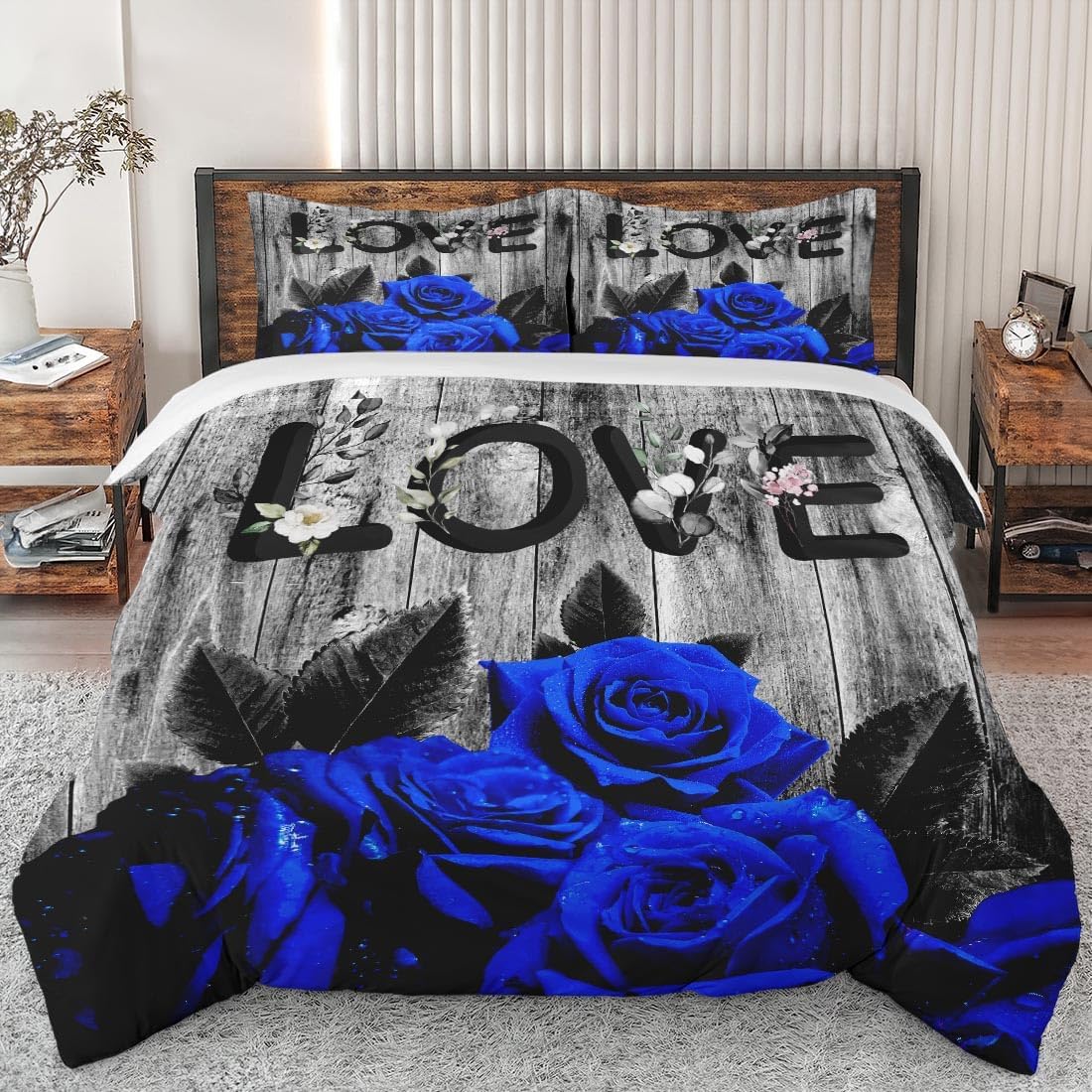 Yibo Red Rose Flower Valentine Love Duvet Cover - Premium Polyester ...