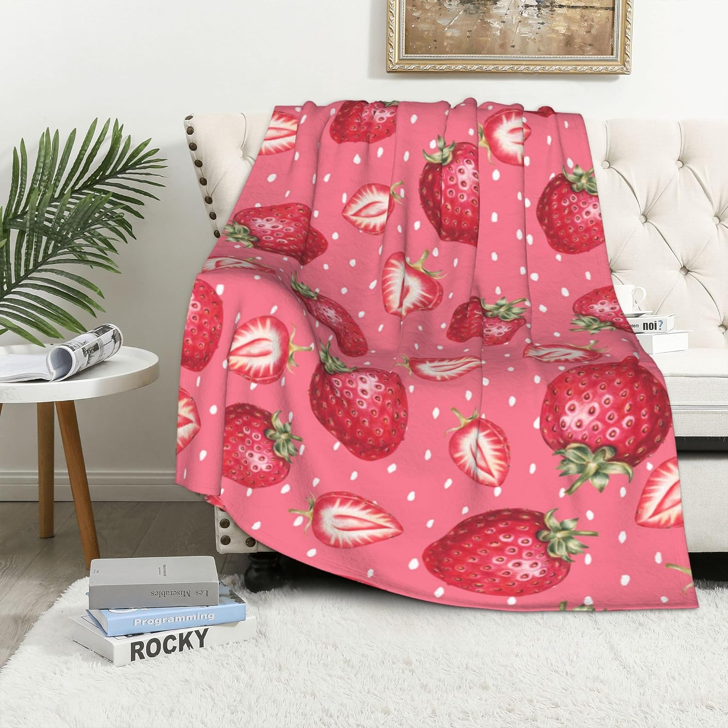 Yibo Strawberry Blanket for Women Men Comfy Aesthetic Warming Blanket ...