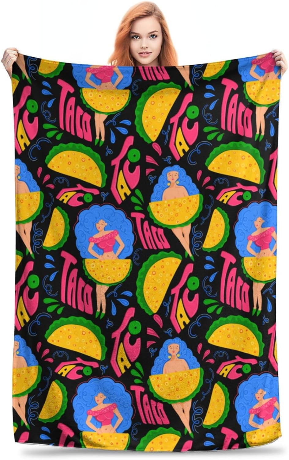 Yibo Taco Girl Blanket Flannel Soft and Comfortable Anti-static Bed ...