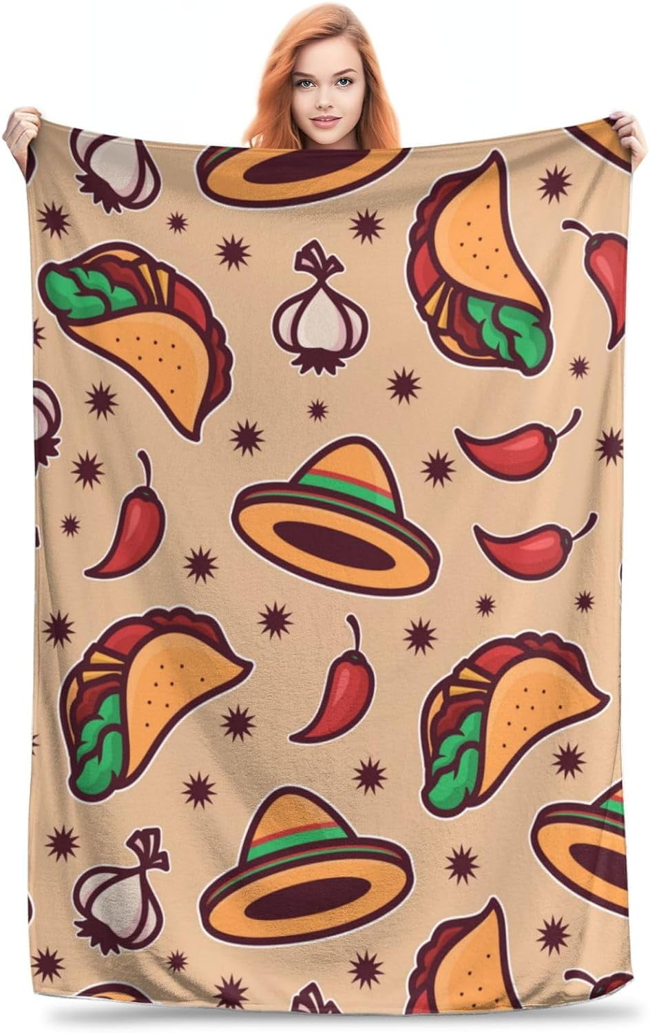 Yibo Taco Girl Blanket Flannel Soft and Comfortable Anti-static Bed ...