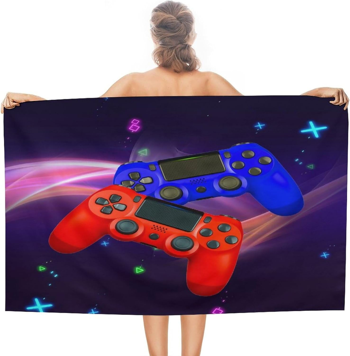Yibo Teens Colorful Gamer Gaming Beach Towels Video Games Tie Dye ...