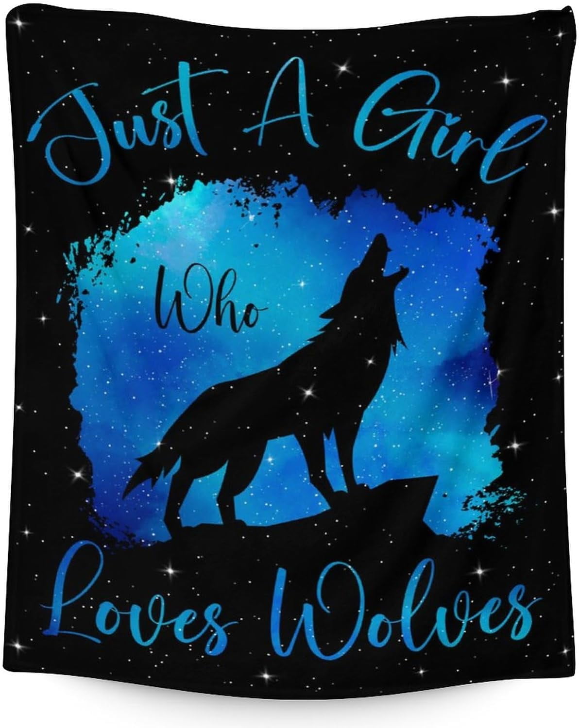 Yibo Wolf Blanket Gifts Cute Blanket for Kids Adults Blue Soft Fuzzy ...