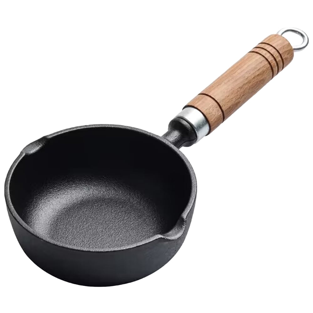 Yibooy 13cm Cast Iron Saucepan Mini Egg Frying Pan Nonstick Small Soup ...
