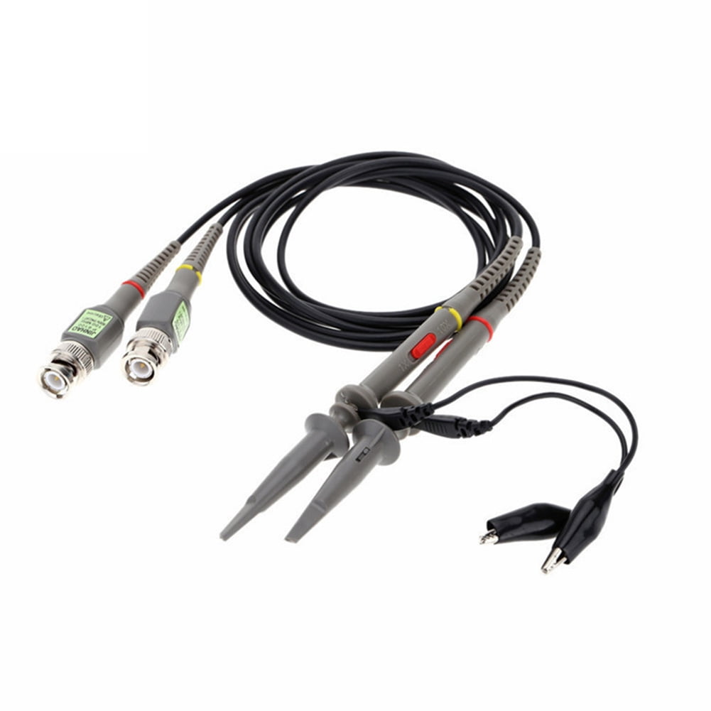 Yibooy 2pcs P6100 100MHz 1X 10X Scope Clip Test Probes BNC Oscilloscope ...