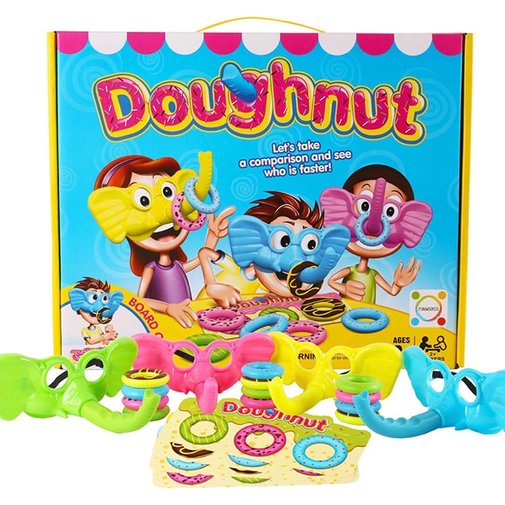 Yibooy Elephant Donut Toys Fun Family Game with 12 Donuts Picking Up ...