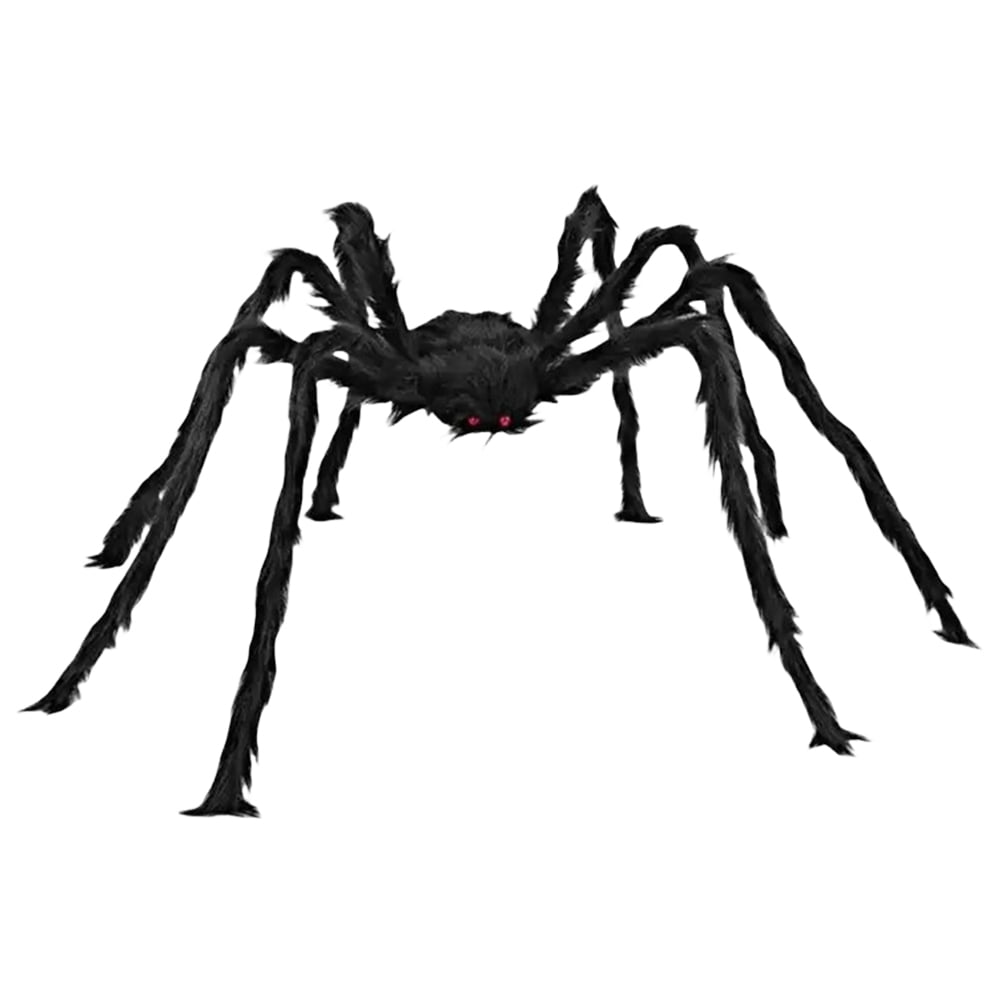 Yibooy Halloween Spider Decoration Black Scary Giant Fake Hairy Spider ...