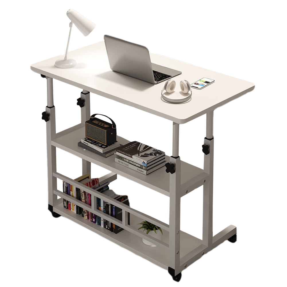 Yibooy Height Adjustable Computer Desk Multi-Layer Storage Mobile ...