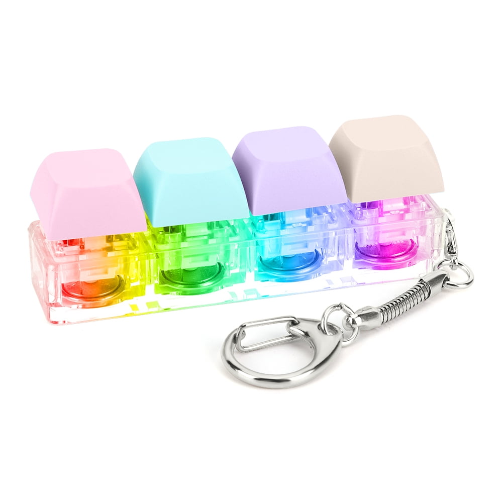 Yibooy Keyboard Fidget Keychain 4 Keys Decompression Toys with LED ...