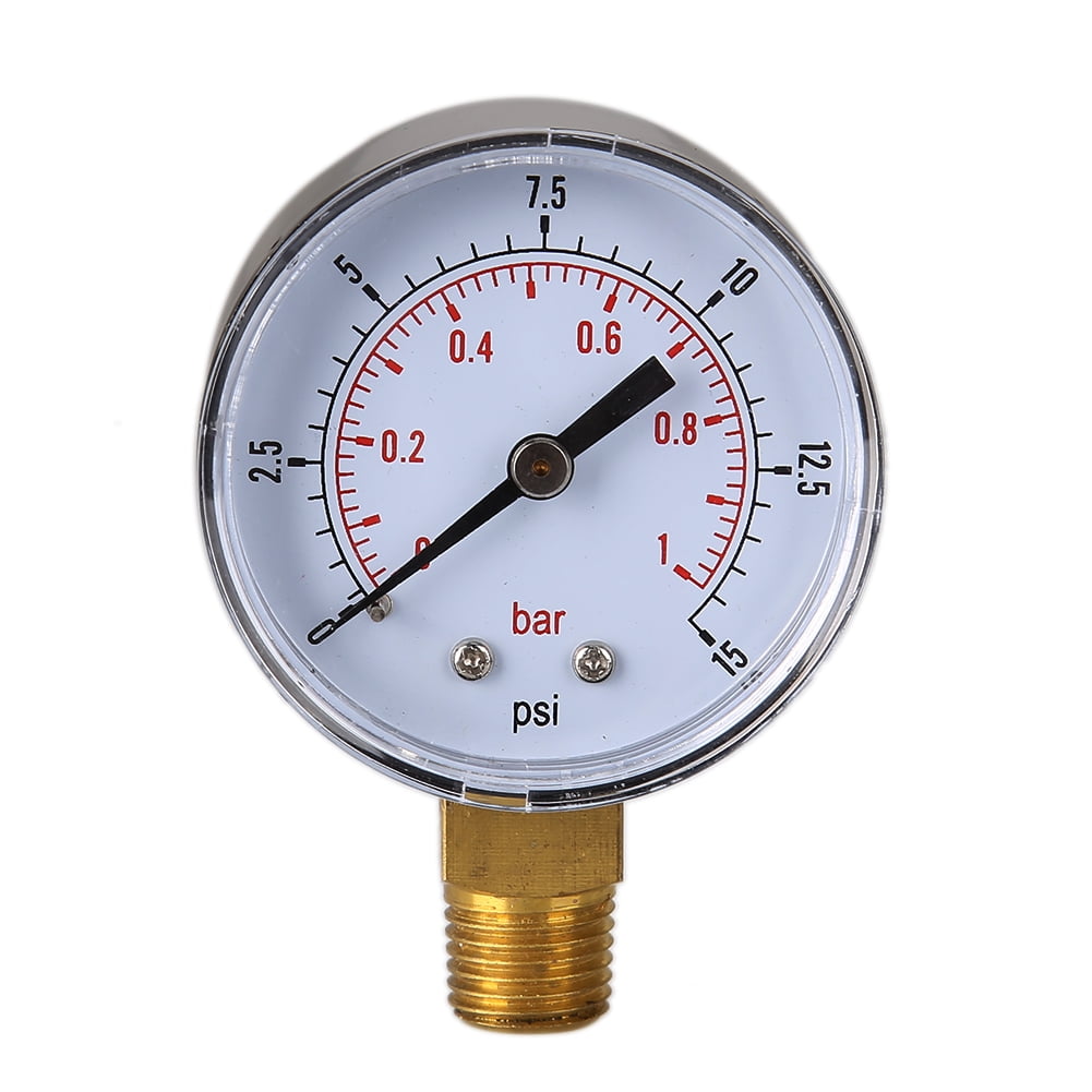 Yibooy Low Pressure Gauge for Fuel Air Hydraulic 50mm 0/15 PSI 0/1 Bar ...