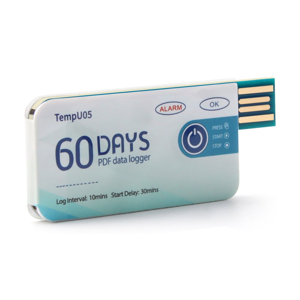 Yibooy Portable USB Temperature Recorder 60 Days PDF Report Disposable ...