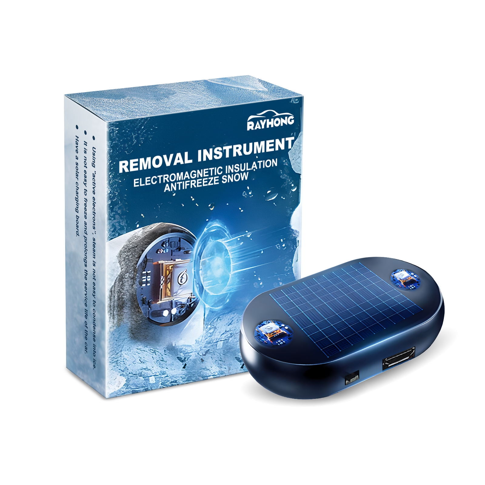 Yibooy Solar/USB Antifreeze Snow Removal Instrument 5-12V Car Window ...