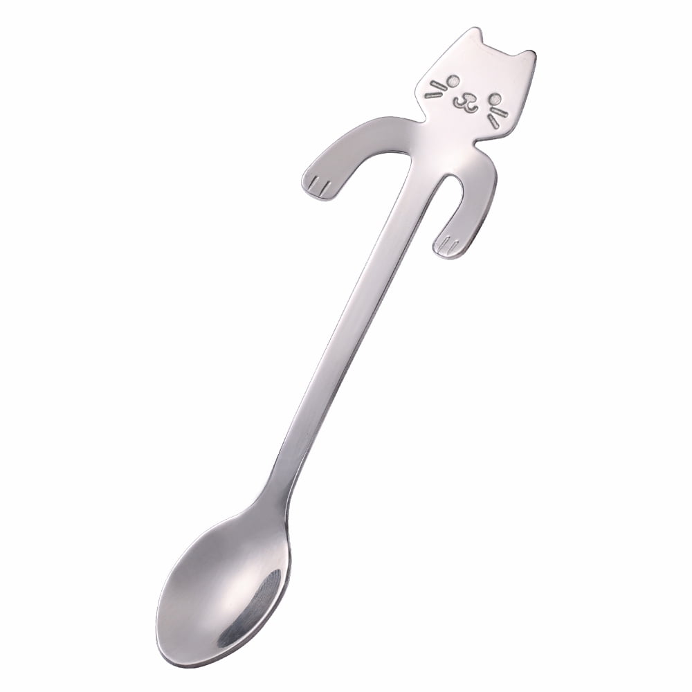 Yidarton Cartoon Cat Stainless Steel Spoon Cute Coffee Mixing Hang ...
