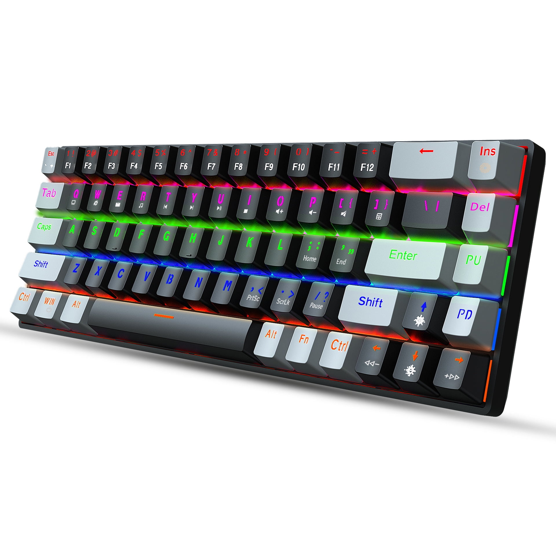 Yidarton V800 New 68 Key Green Axis Red Axis Mechanical Keyboard Double ...
