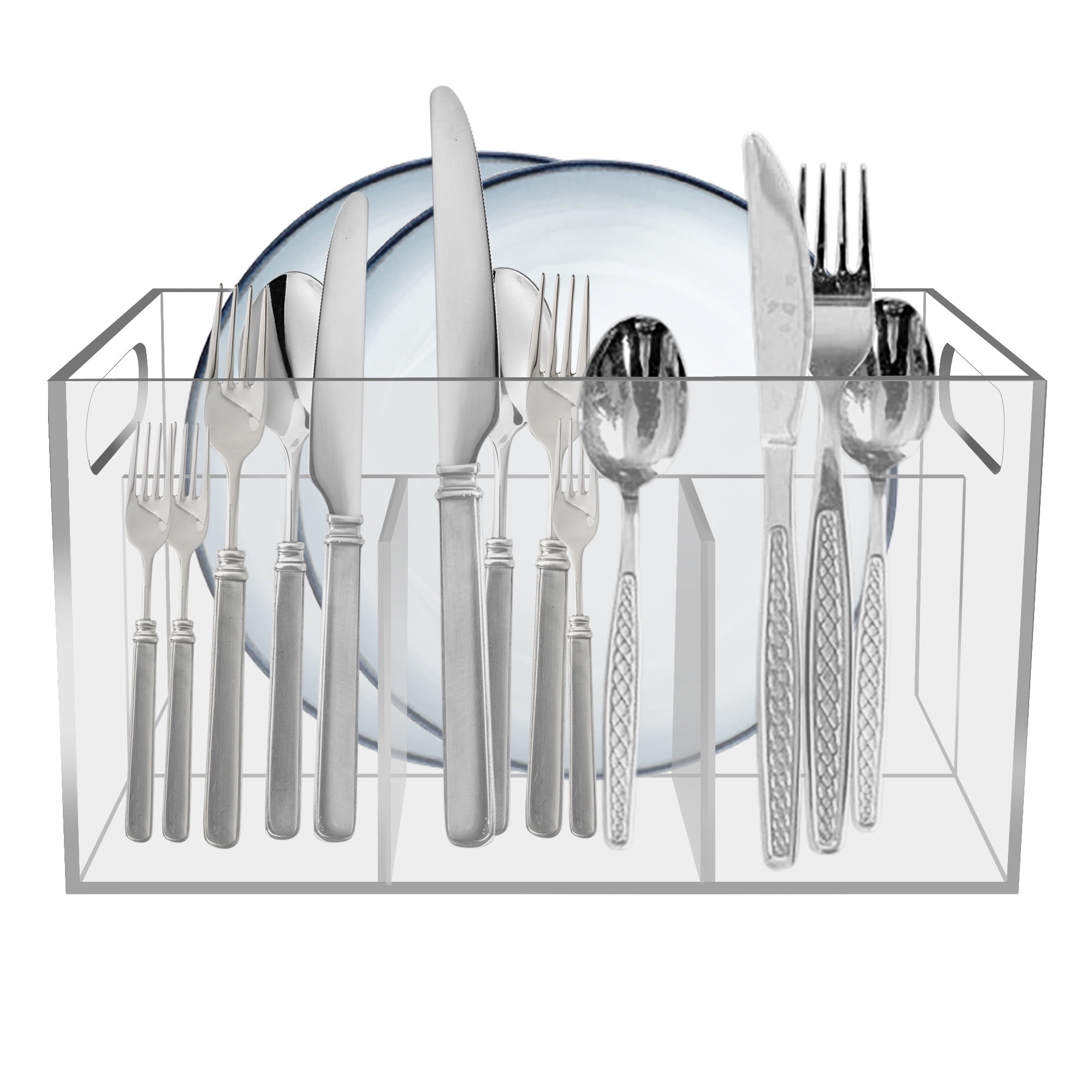 YiePhiot Acrylic Utensil Caddy RV Utensil Caddy, Silverware, Napkin ...