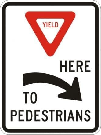 Yield to Pedestrians Right Sign Regulatory Traffic Signs Metal Sign Tin ...