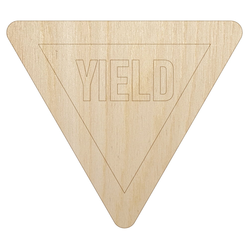 Yield Sign Wood Shape Unfinished Piece Cutout Craft DIY Projects - 6.25 ...