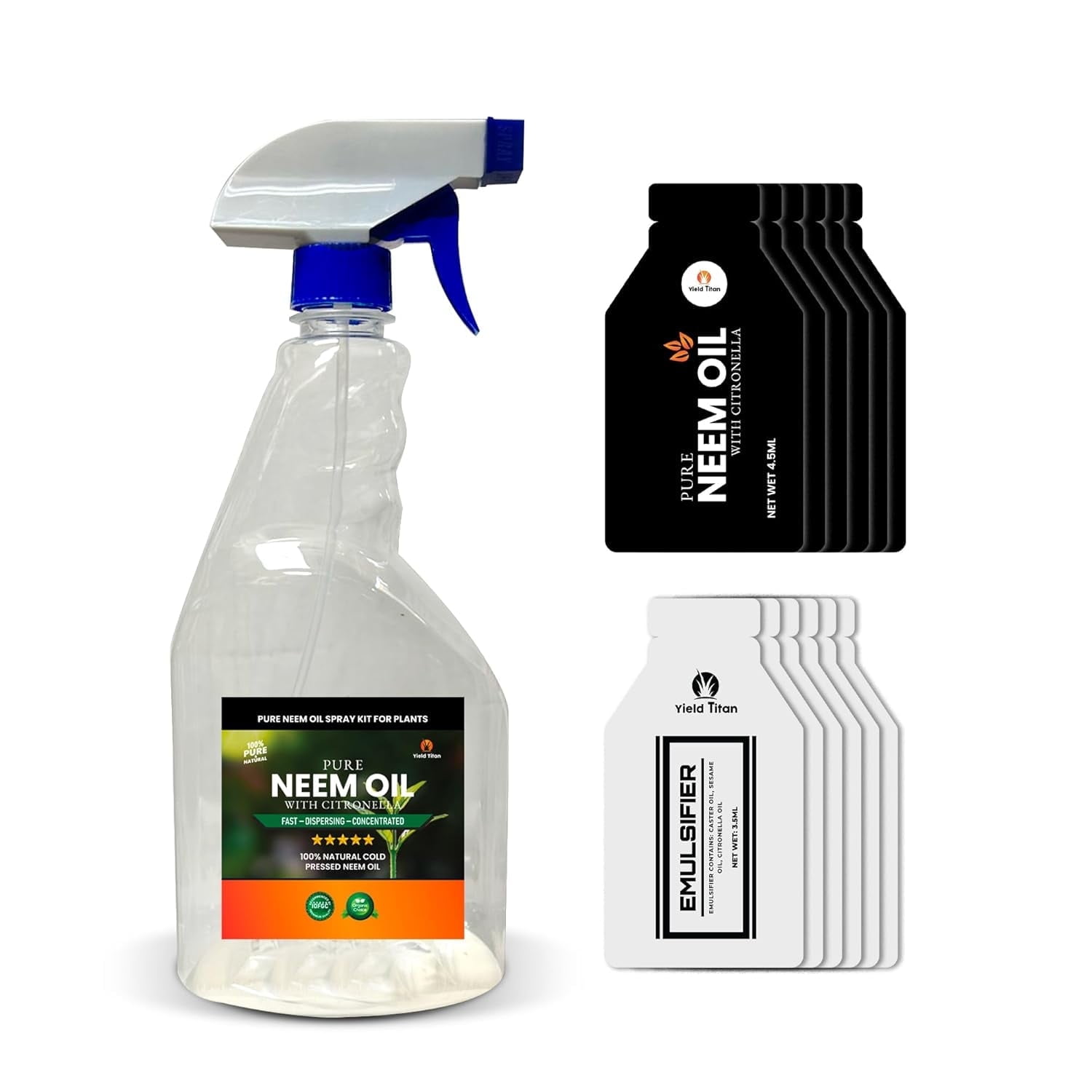 Yield Titan 100% Cold Pressed Neem Oil Sachets (6-Sachets) with ...