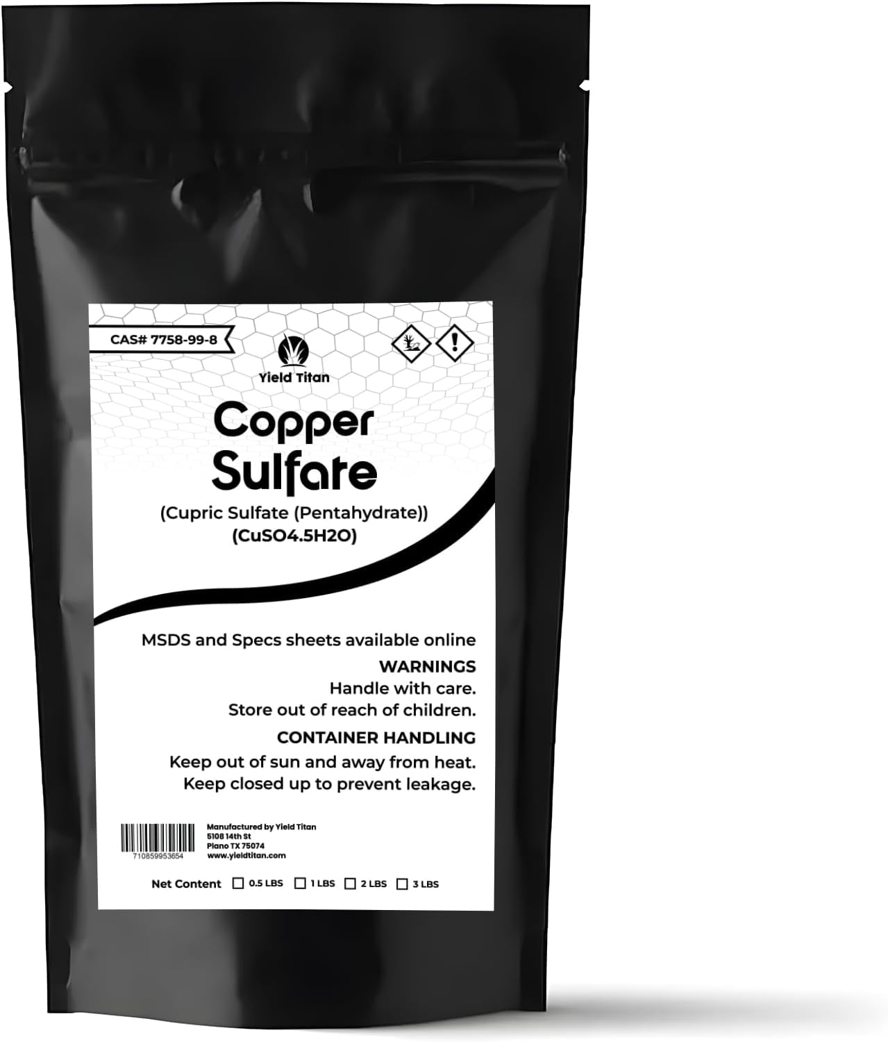 Yield Titan Copper Sulfate - Used in Agriculture, Soil Amendment ...