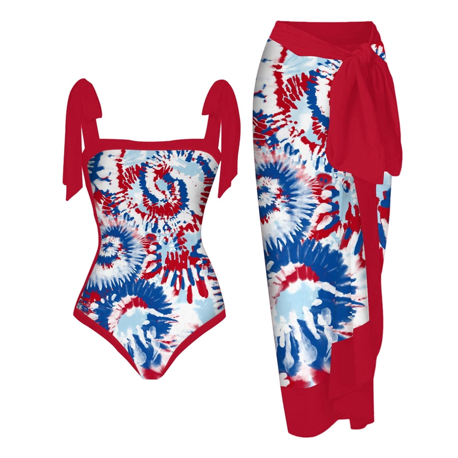 Yievot 4Th Of July Women Sexy 2 Piece Oversized Swimsuit Monokini with ...