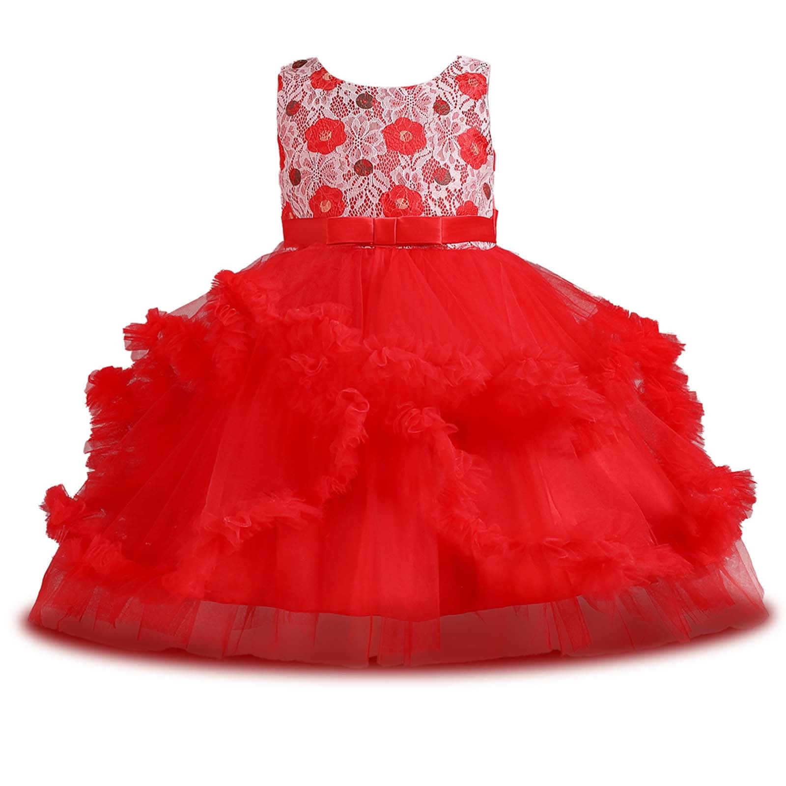 Yievot Child Girl Dress with Bow Tulle Princess Birthday Party Prom ...