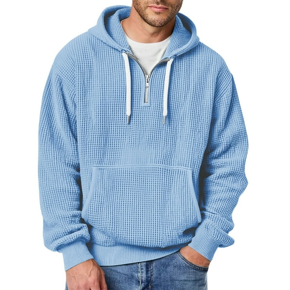 Yievot Hoodies for Men Quarter Zip Pullover Sweatshirts Casaul Long ...