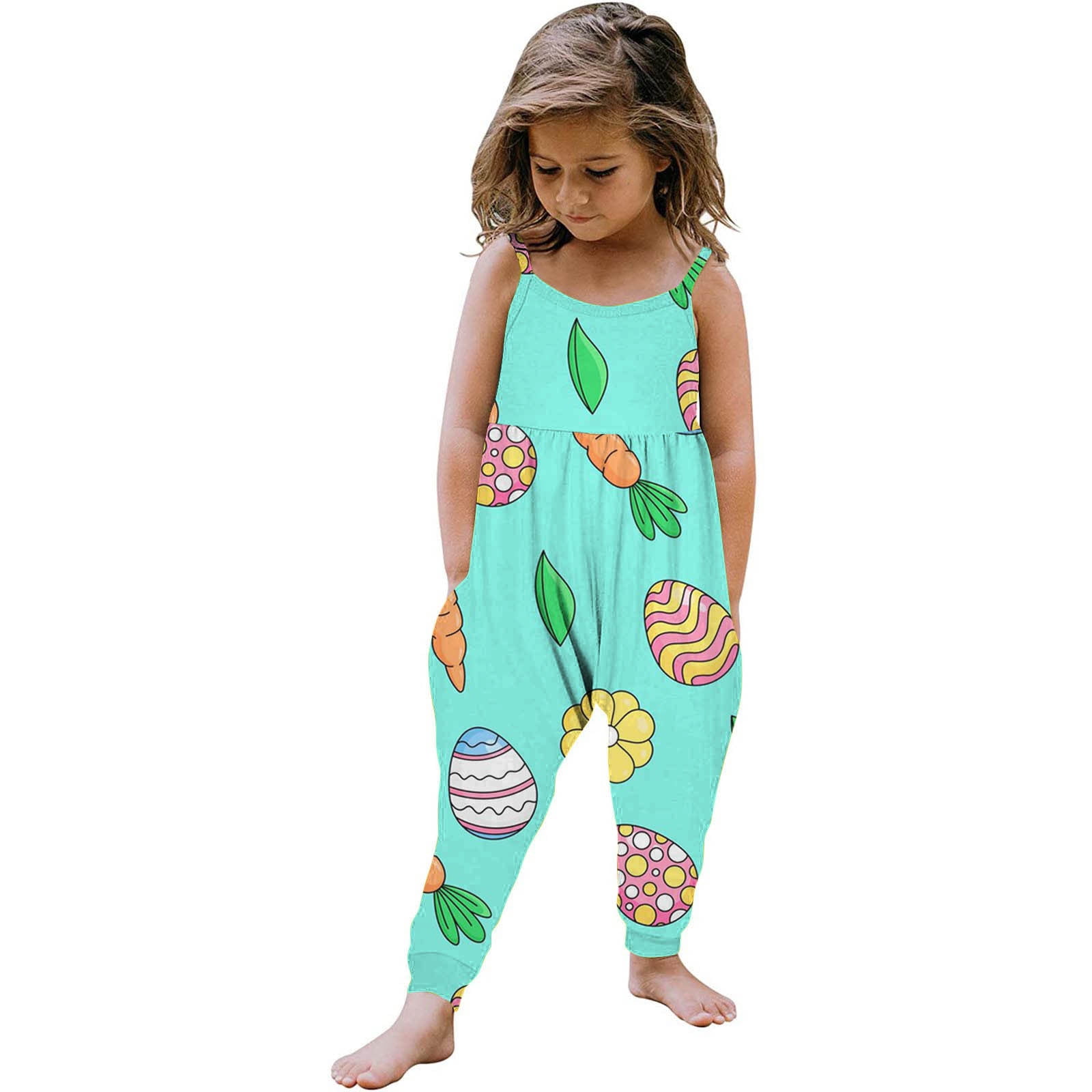 Summer Saving! Yievot Little Girls Easter Straps Jumpsuits Spring ...