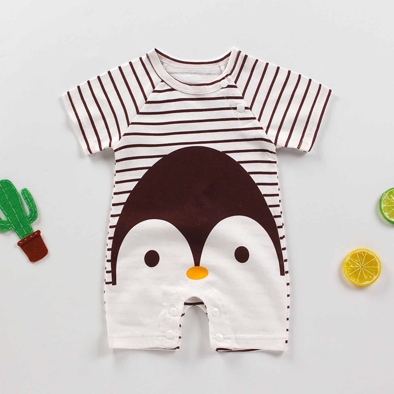 Summer Savings! Yievot New Born Jumpsuits Clothes Short Sleeves Animals ...