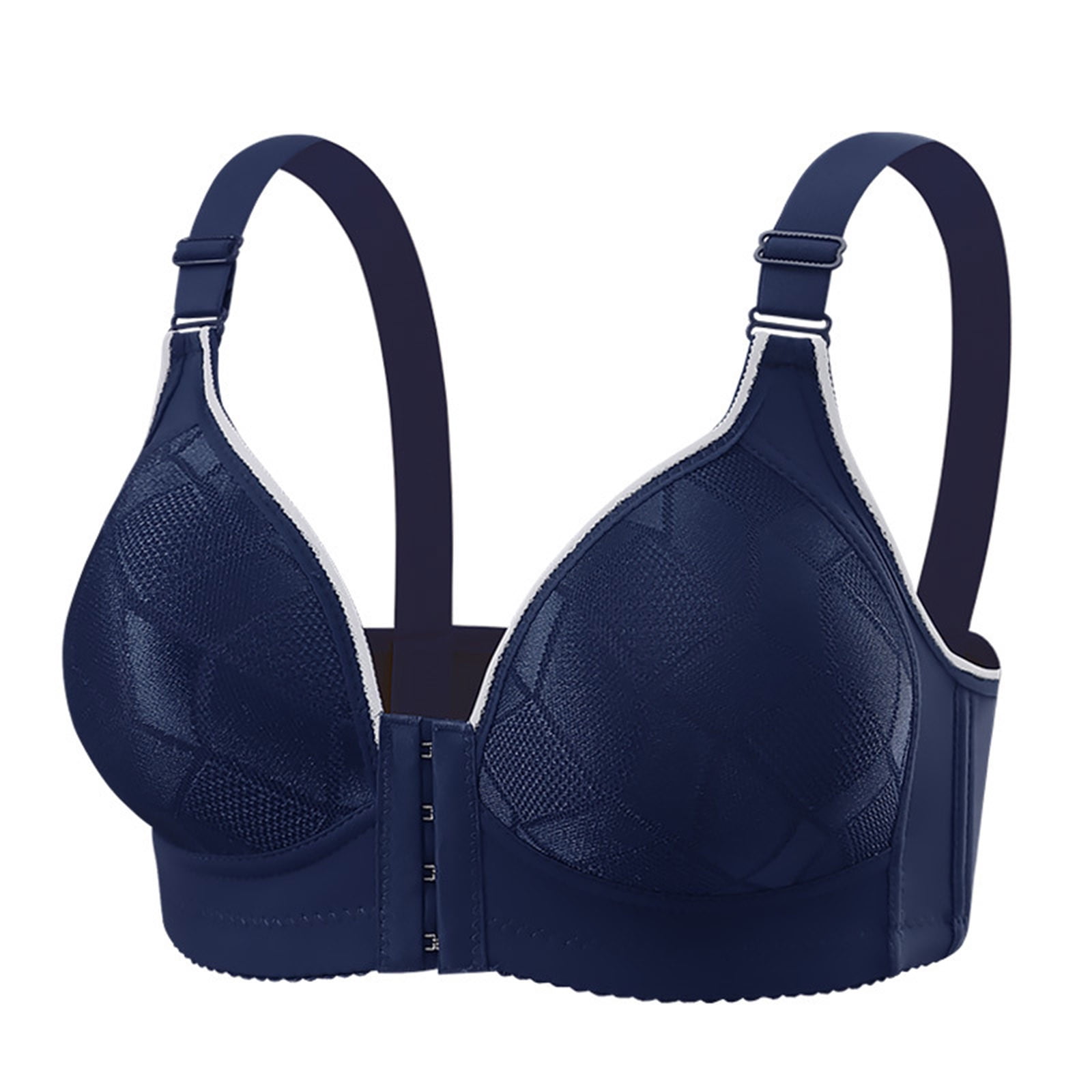 Yievot Wireless Bra For Seniors Front Closure Bra For Older Women Full ...