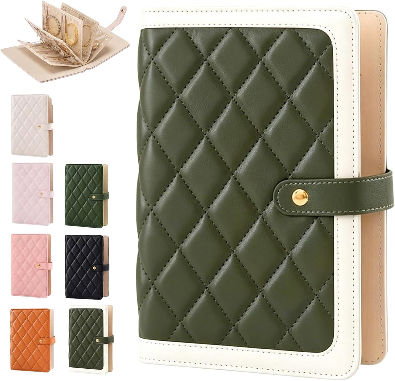 Yifan Portable PU Leather Travel Jewelry Organizer Notebook with ...