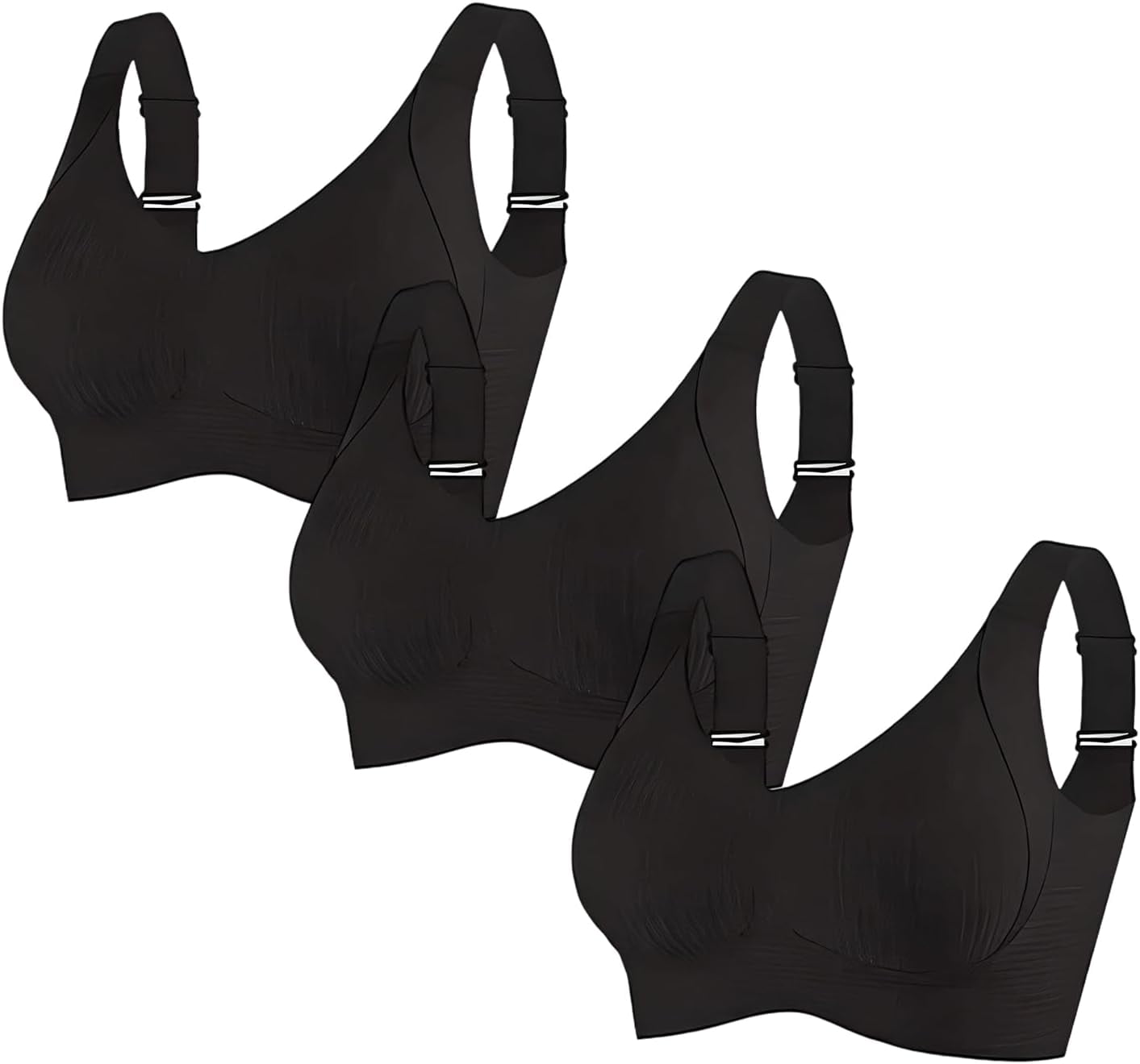Yifare Invisible Lift Bra, Women's Solid Color Four Rows Adjustable ...