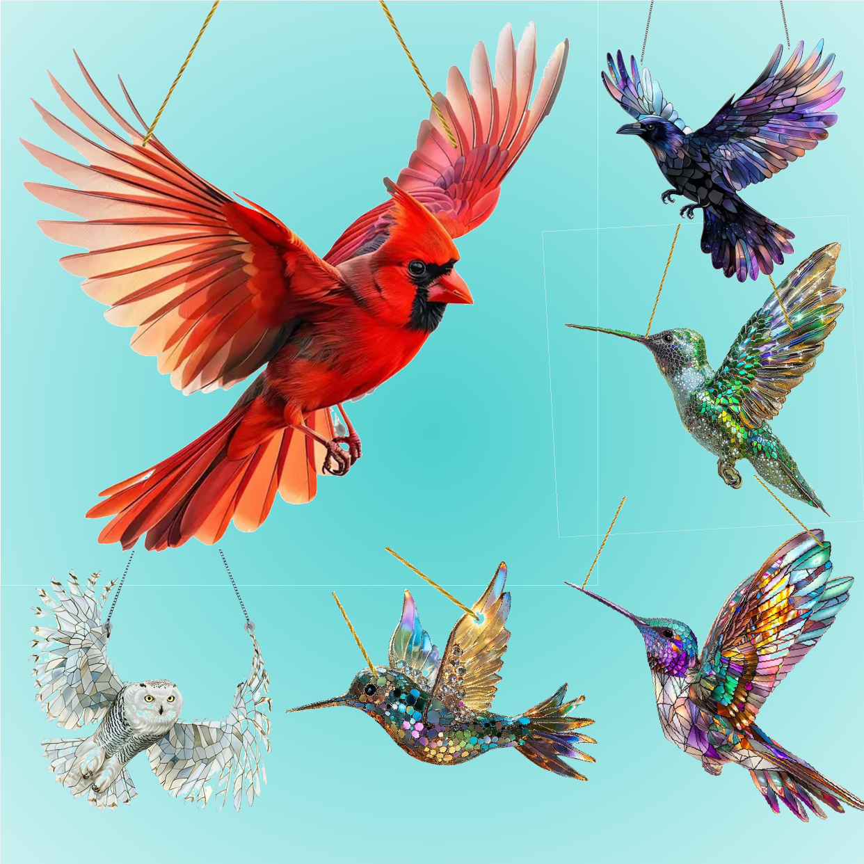 Yifare Spirit Birds, Sheremart Spirit Birds, Acrylic Hummingbird Sun ...